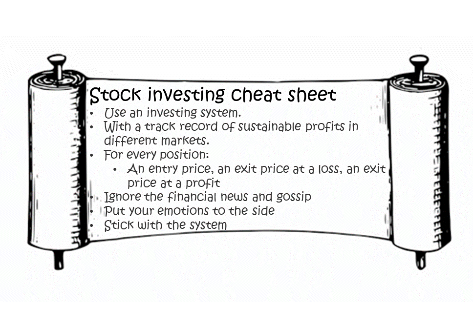 Stock investing cheat sheet - Bad Investment Advice