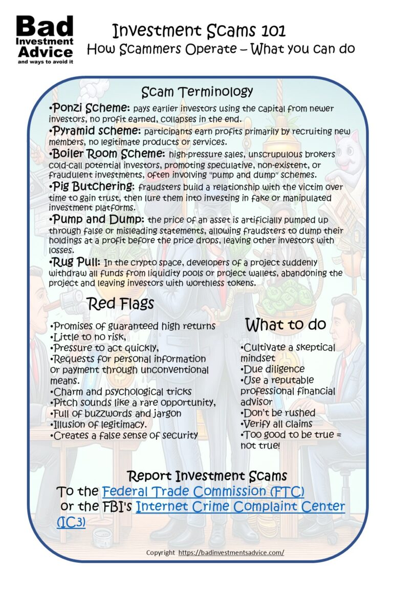 Investment Scams 101 - What to do - Bad Investment Advice